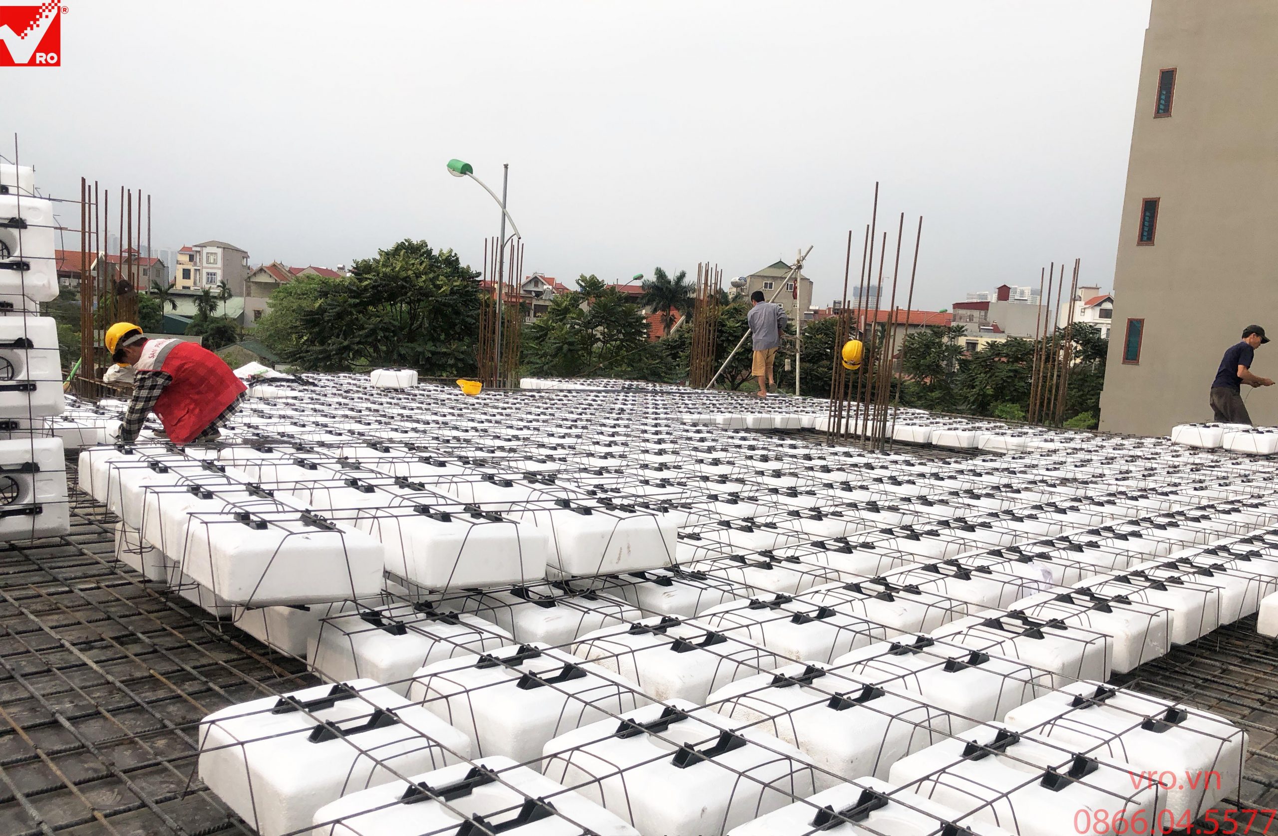 Foam core slabs for Binh Nguyen Residential House in Hanoi - VRO Group